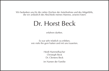 Traueranzeigen von Horst Beck | Tagesspiegel Trauer