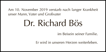 Traueranzeigen von Richard Bös | Tagesspiegel Trauer