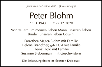 Traueranzeigen von Peter Blohm | Tagesspiegel Trauer